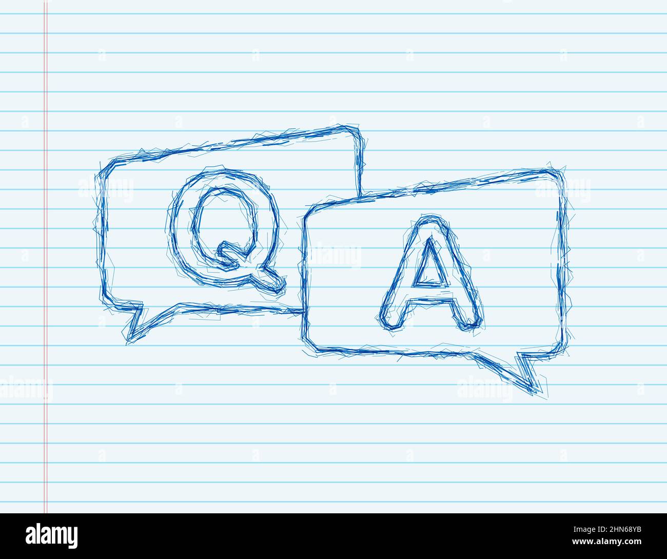 Question and Answer Bubble Chat. sketch icon. Vector stock illustration ...