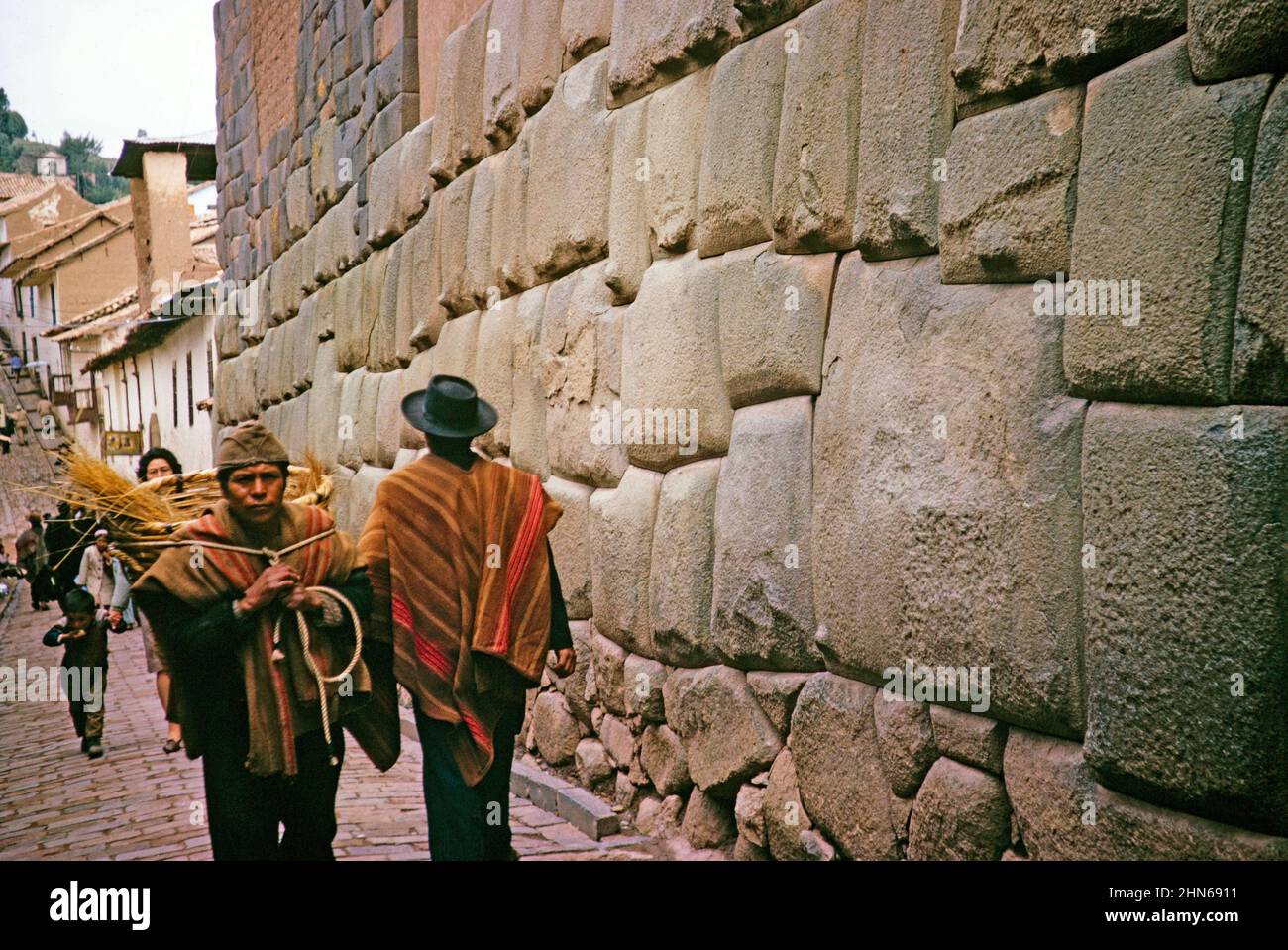 Captioned as 'Inca palace wall', Cuzco, Peru, South America 1962 Stock ...