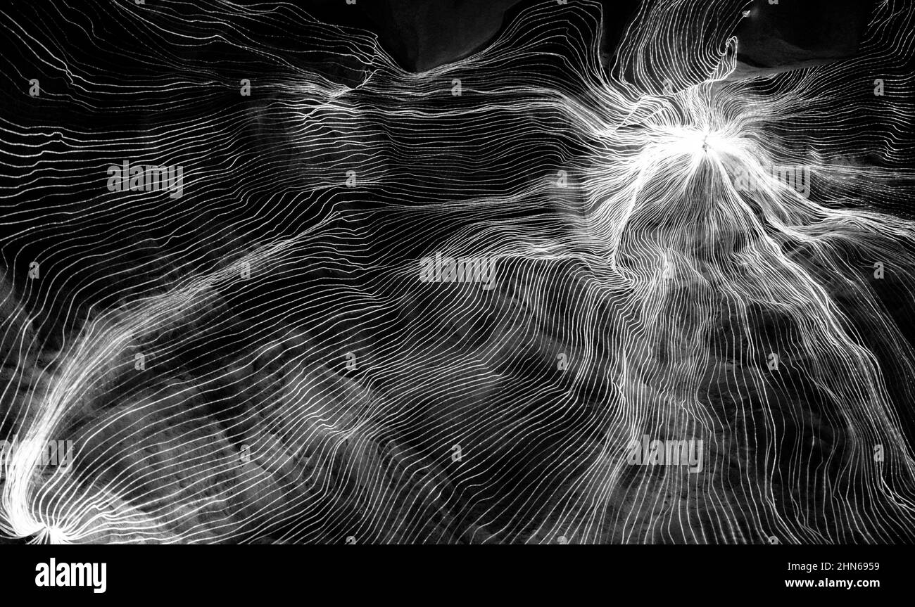 Abstract structure with connecting dots Black and White Stock Photos ...