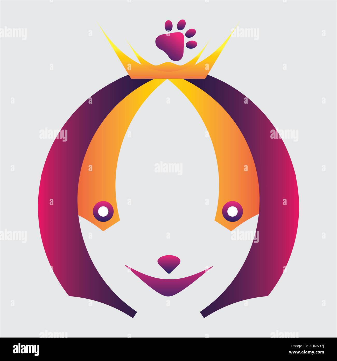 Queen and dog love vector, queen loves dog symbolic design Stock Vector ...