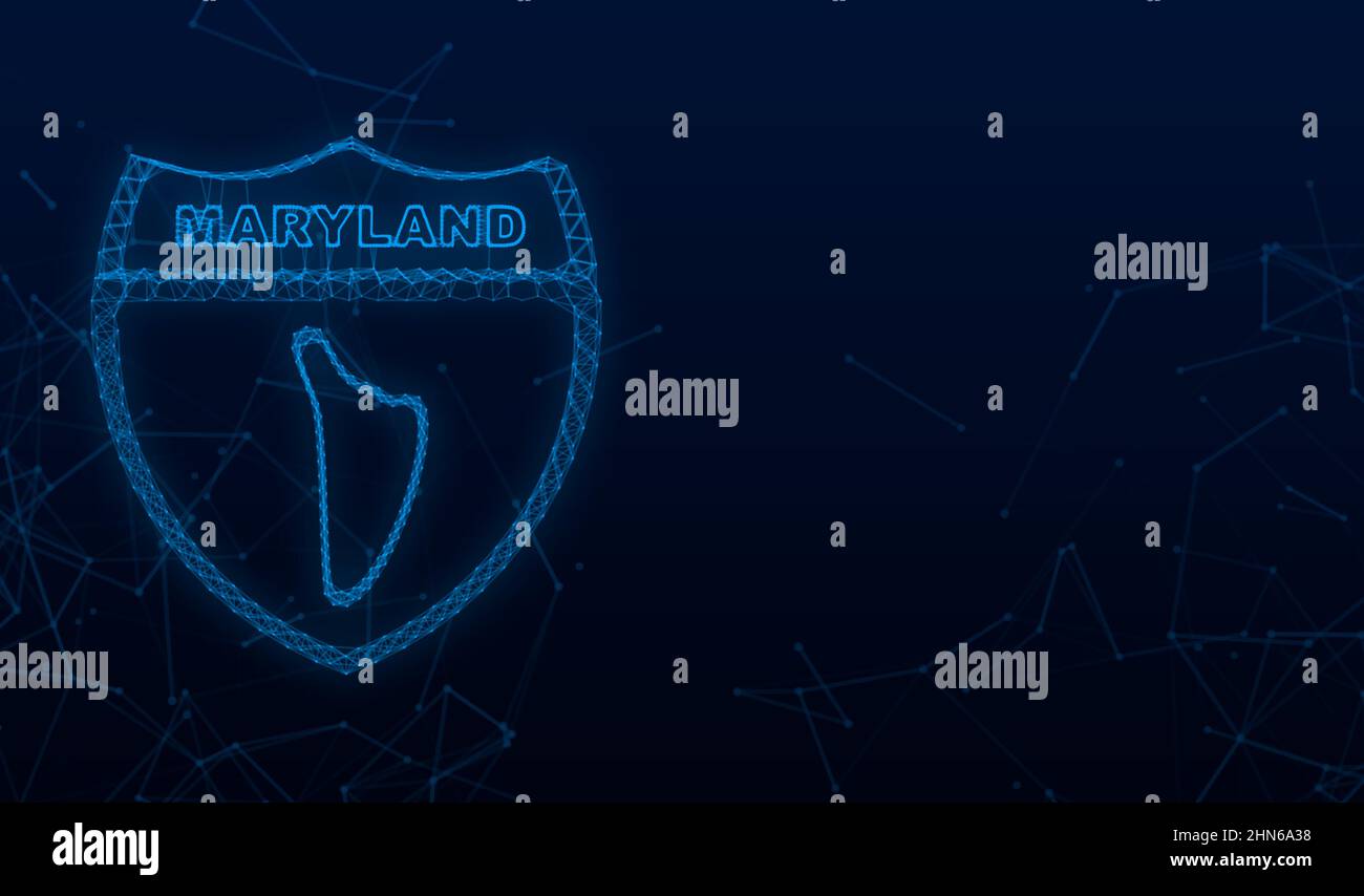 Maryland state map outline Plexus icon. Vector illustration Stock ...