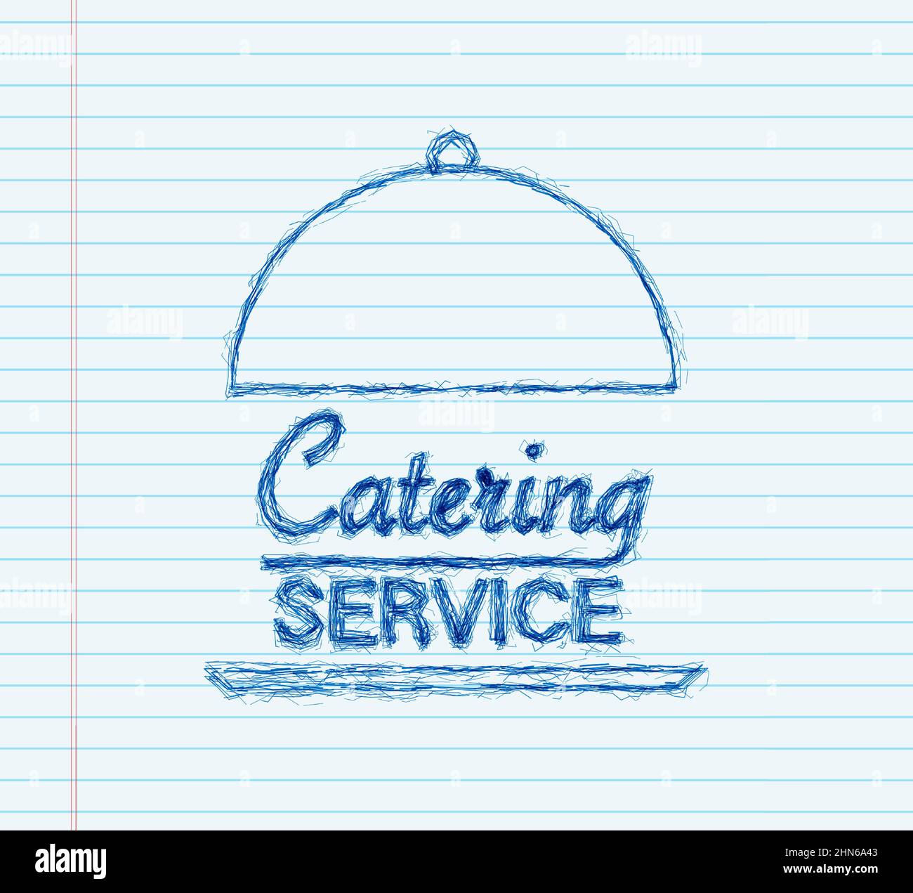sketch illustration catering service on white background. Vector icon ...