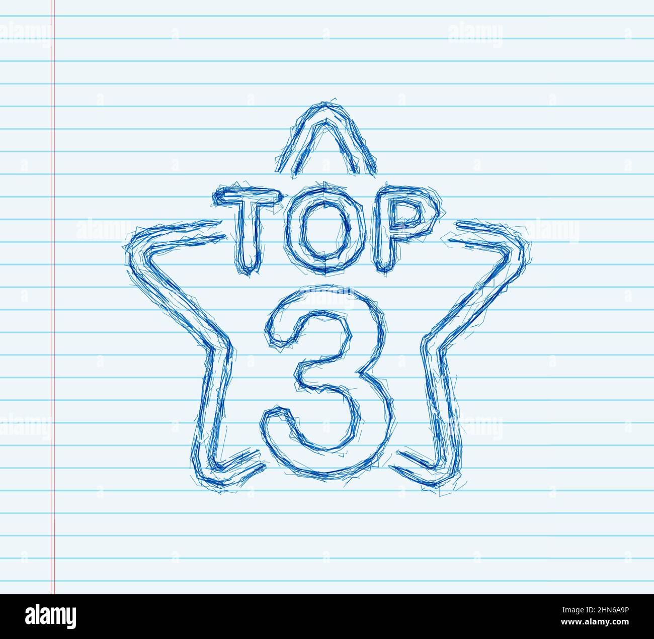 Top 3 - Top Ten gold with blue sketch label on black background. Vector ...