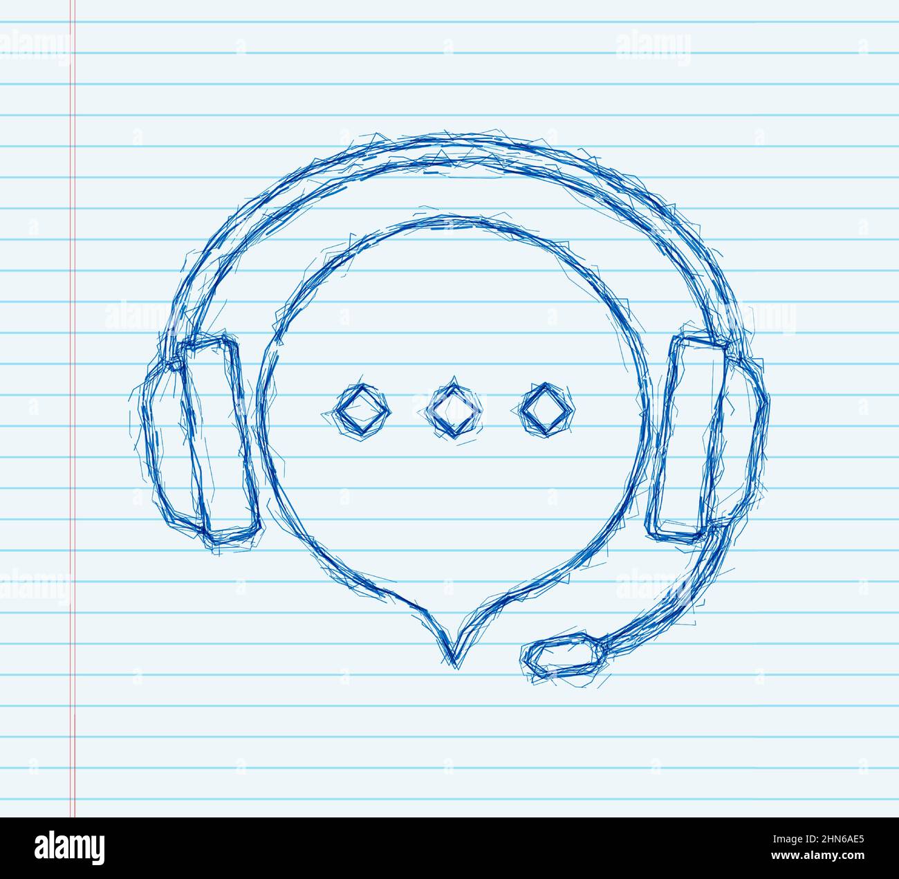 sketch icon with customer service. vector illustration. Customer ...