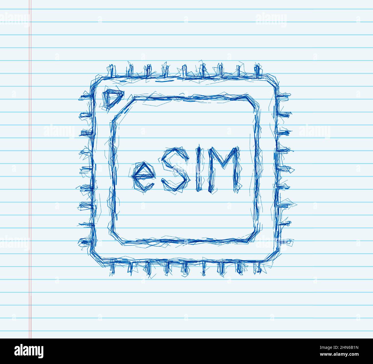 eSIM Embedded SIM card icon symbol concept. new chip mobile cellular ...