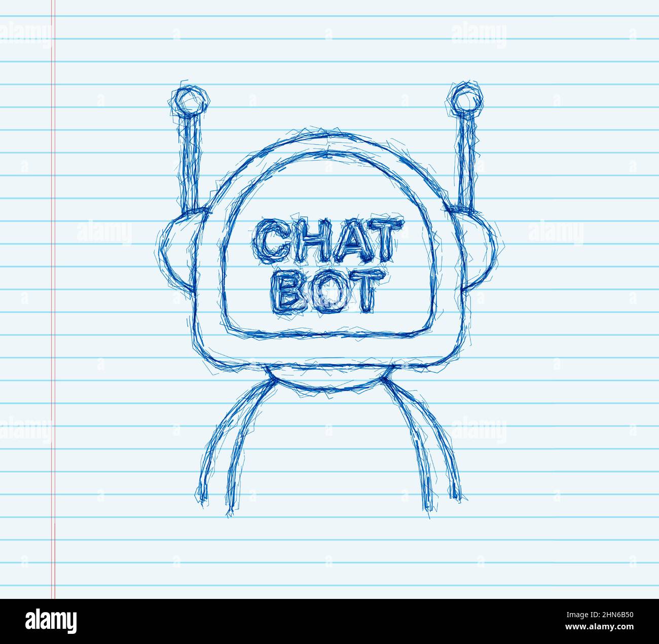 Robot sketch icon. Bot sign design. Chatbot symbol concept. Voice ...