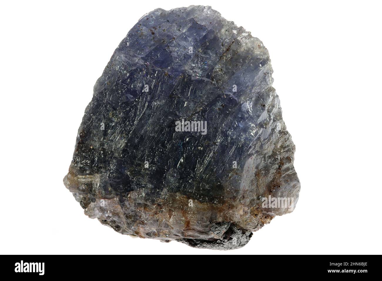 tanzanite from Merelani Hills, Tanzania isolated on white background ...