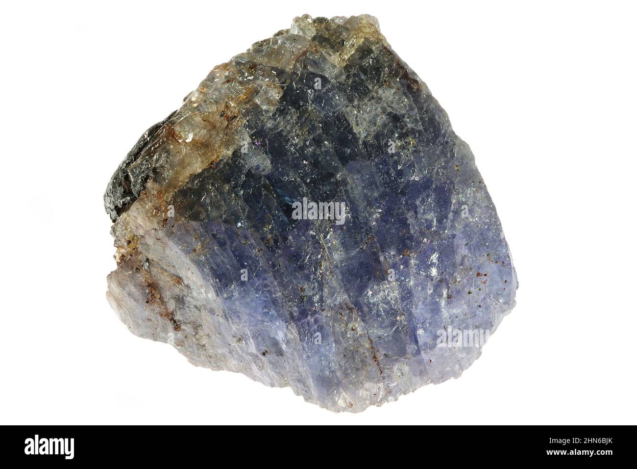 tanzanite from Merelani Hills, Tanzania isolated on white background ...