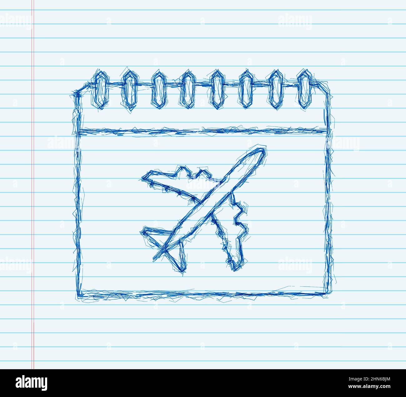 Calendar airplane for travel design. sketch icon. Vector illustration ...