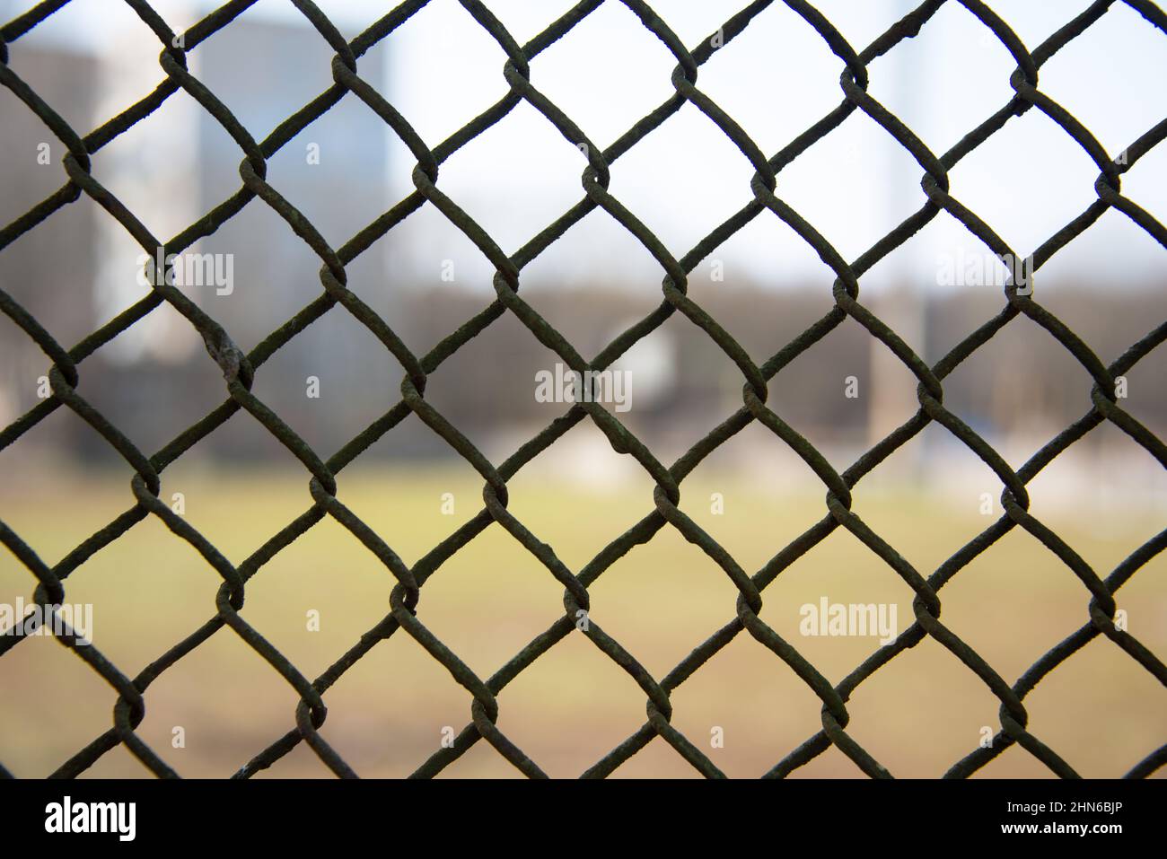 Metal mesh rabitz on nature outdoor industrial protection Stock Photo ...