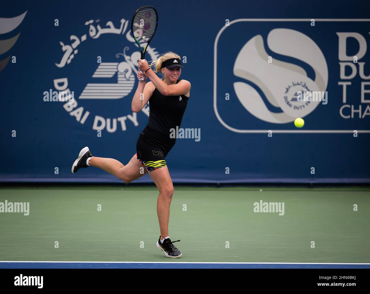 Clara Tauson of Denmark in action during the second round of ...