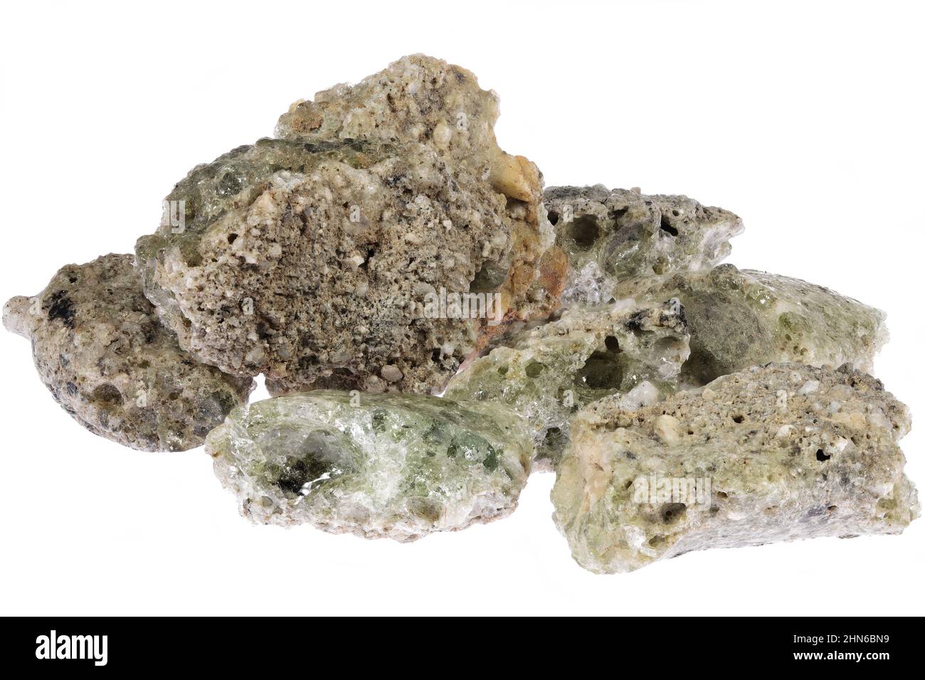 trinitite from Trinity Site, New Mexico isolated on white background ...