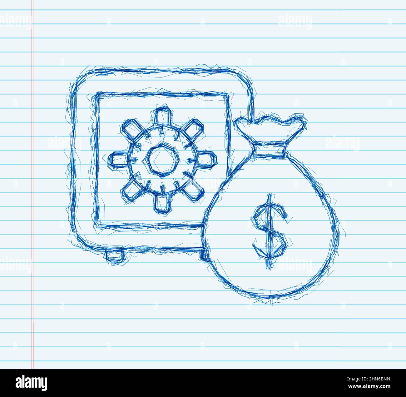 Money, finance and payments. Set outline web icon. sketch style. Vector ...