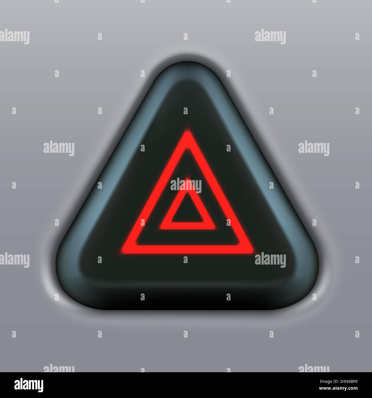 Car alarm button. Emergency alarm. 3D realistic illustration on a gray ...