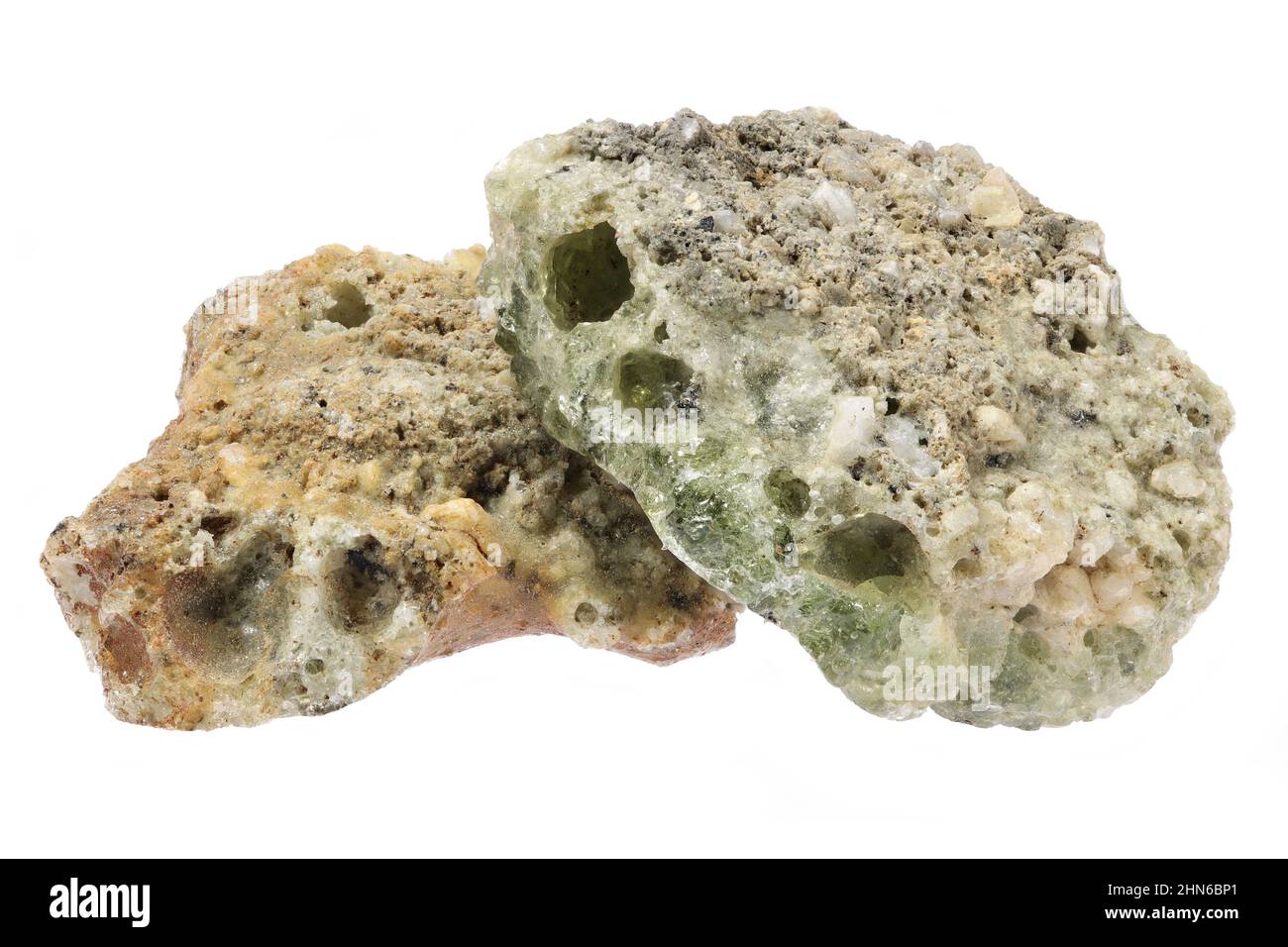 trinitite from Trinity Site, New Mexico isolated on white background ...