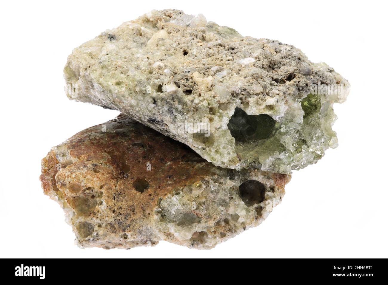 trinitite from Trinity Site, New Mexico isolated on white background ...