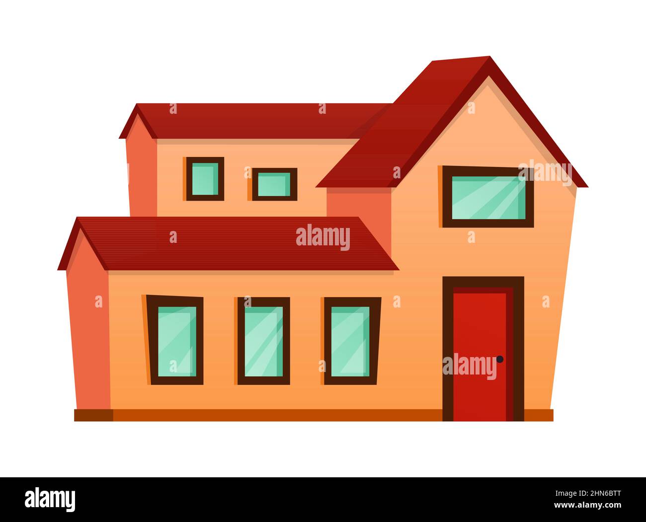Modern house - flat design style object on white background. Neat ...