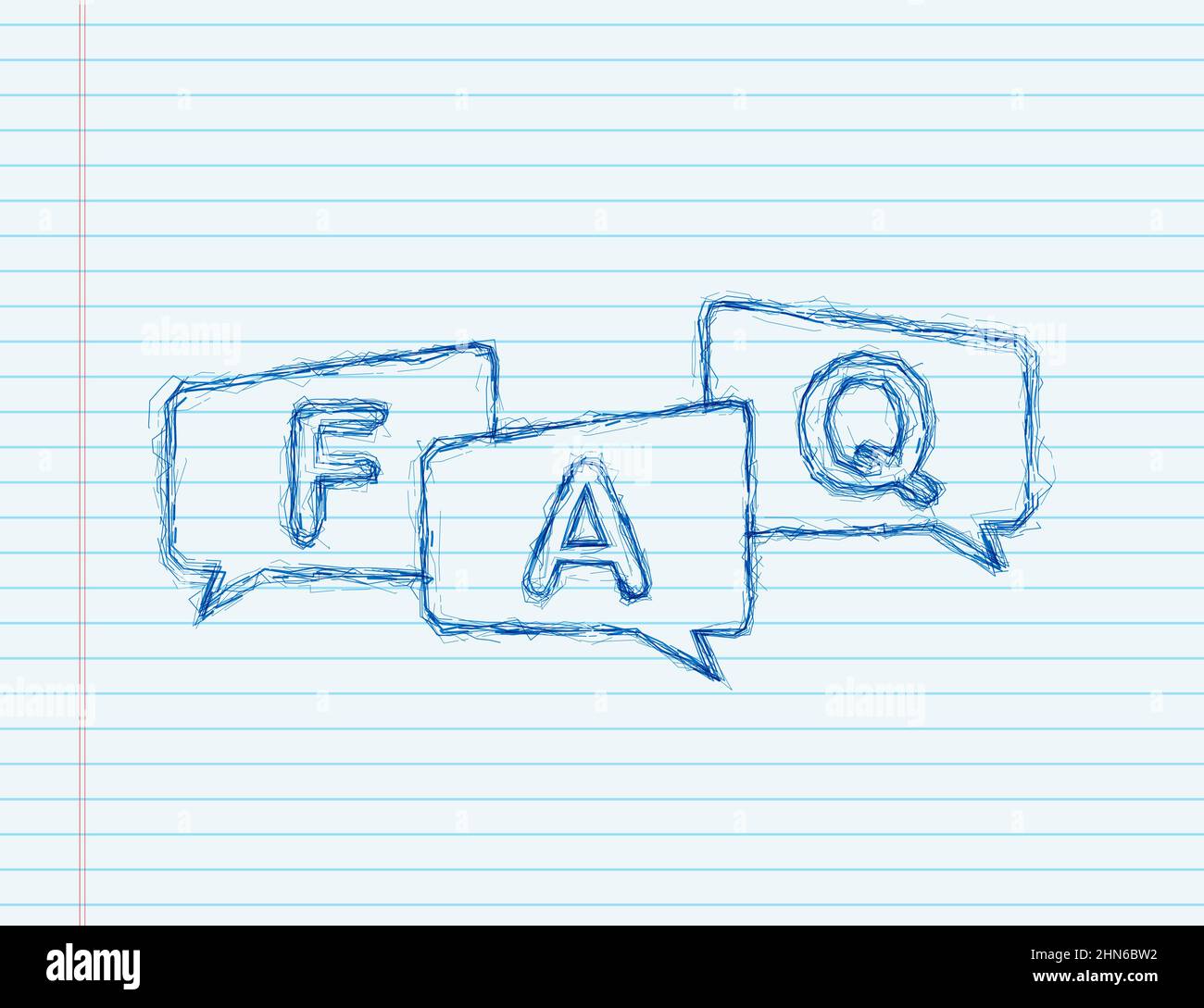 Frequently asked questions FAQ banner. sketch icon. Computer with question icons. Vector ...
