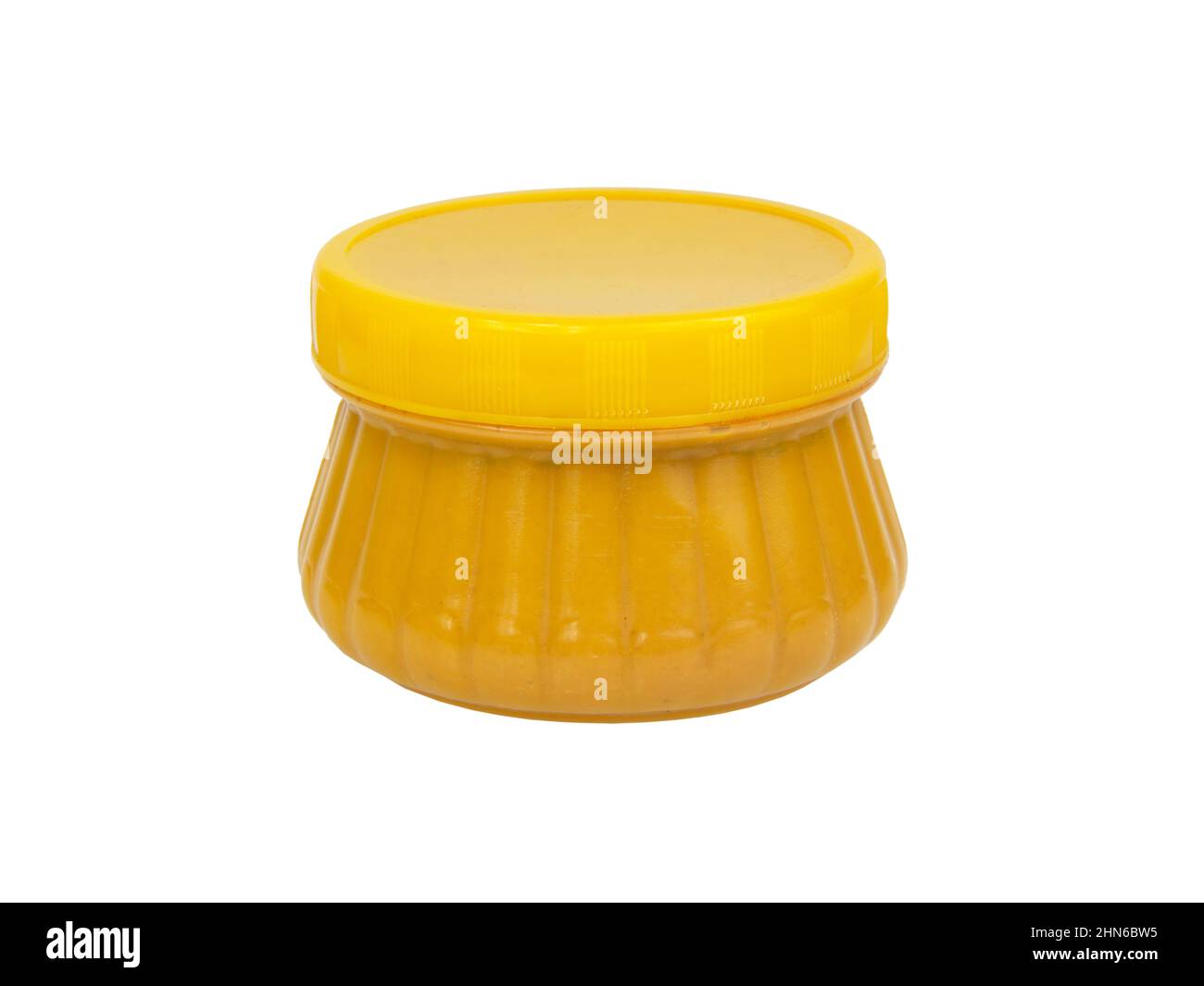 Yellow box pack for mustard isolated on the white background Stock ...