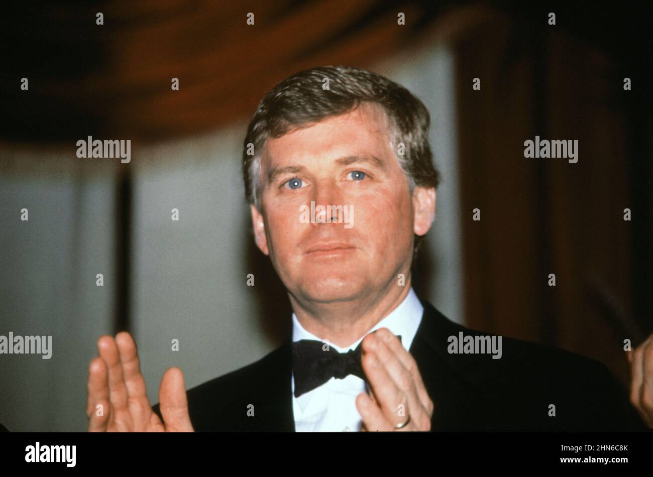 United States Vice President-elect Dan Quayle appears at a dinner at ...