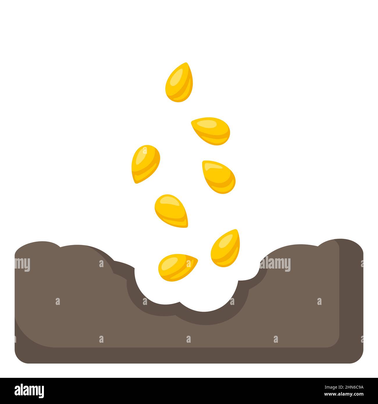 Seed or grain fall for sowing. Agricultural planting illustration Stock ...