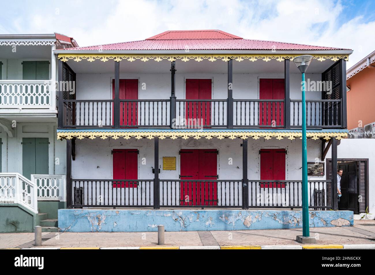 The old "mairie" ( town hall) of Marigot, capital of the French part of ...