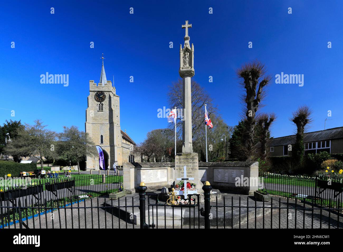 Spring view of St Peters church, Chatteris town, Cambridgeshire ...