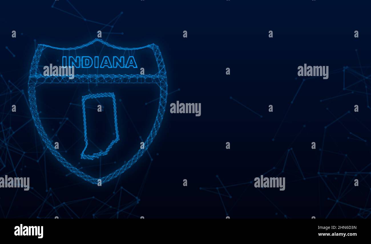 Plexus icon map of the state of Indiana from the united state of ...