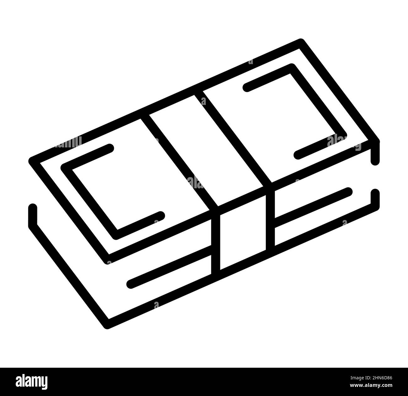 Stack of money flat icon. Dollar pictogram for web. Line stroke. Cash ...