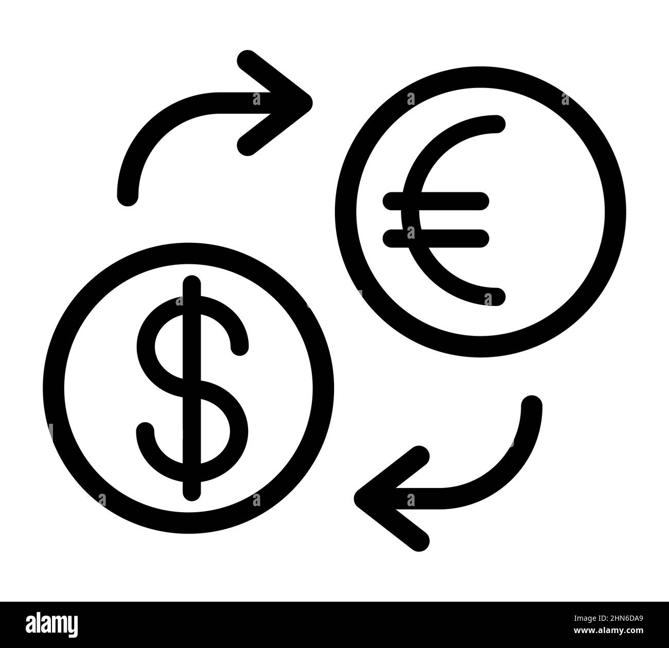 Exchange currency flat icon. Financial industry pictogram for web. Line ...