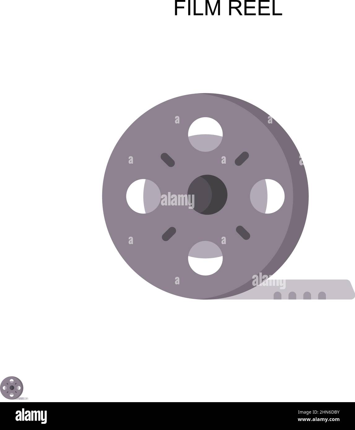 Film reel Simple vector icon. Illustration symbol design template for ...