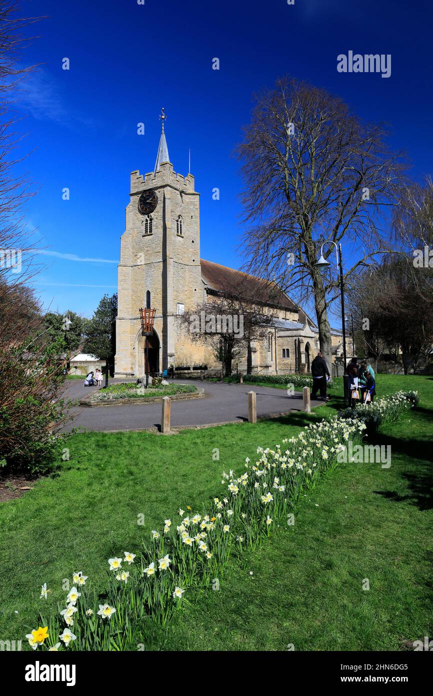 Spring view of St Peters church, Chatteris town, Cambridgeshire ...