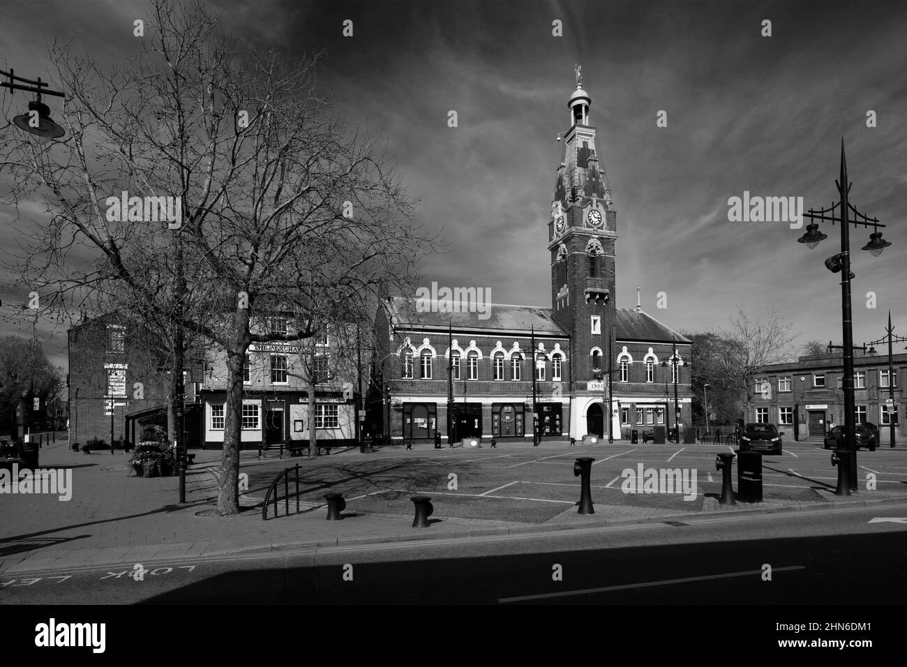 The Town Hall and Market square, March town, Cambridgeshire; England ...