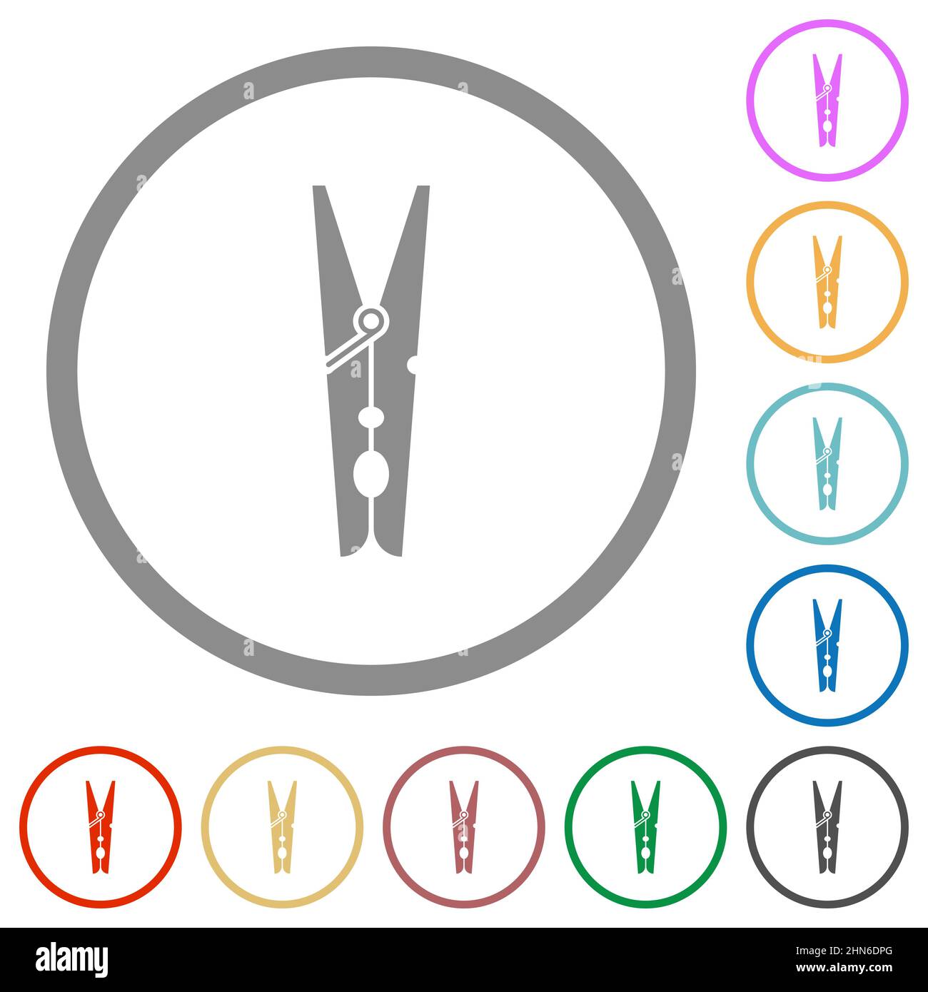 Clothespin flat color icons in round outlines on white background Stock Vector Image & Art - Alamy