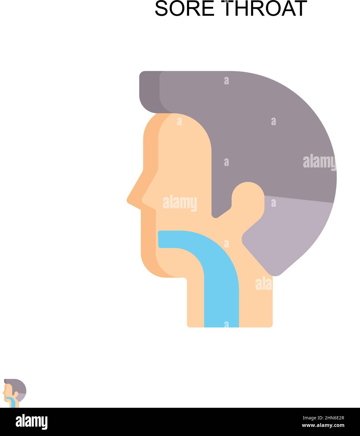 Sore throat Simple vector icon. Illustration symbol design template for ...