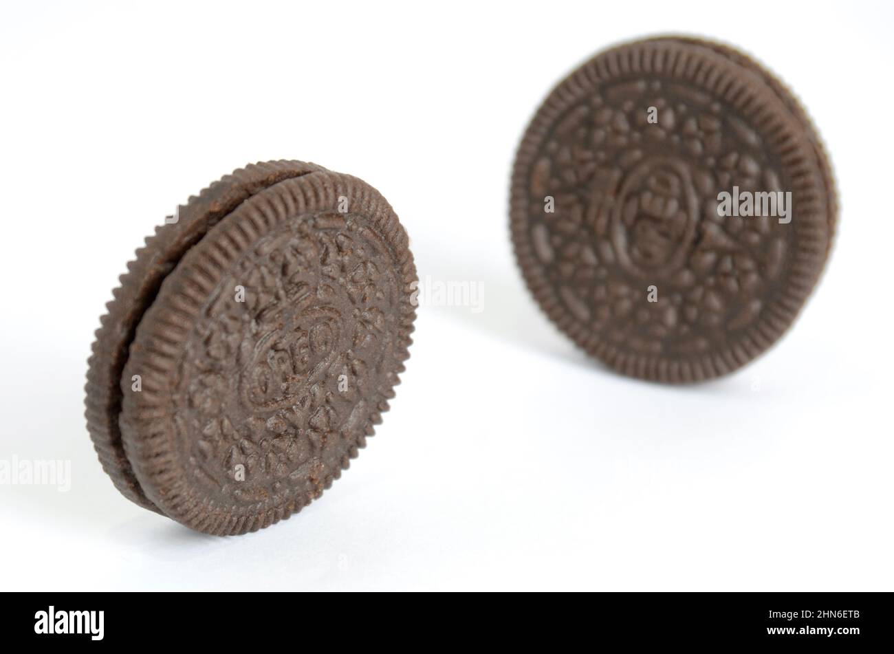 Oreo sandwich cookies, isolated white background Stock Photo - Alamy