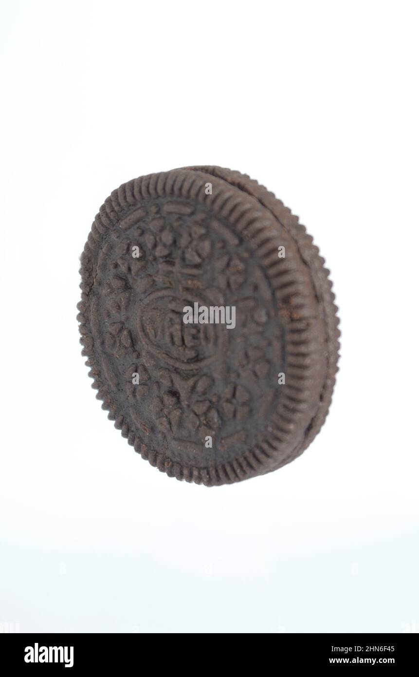 Oreo sandwich cookies, isolated white background Stock Photo - Alamy