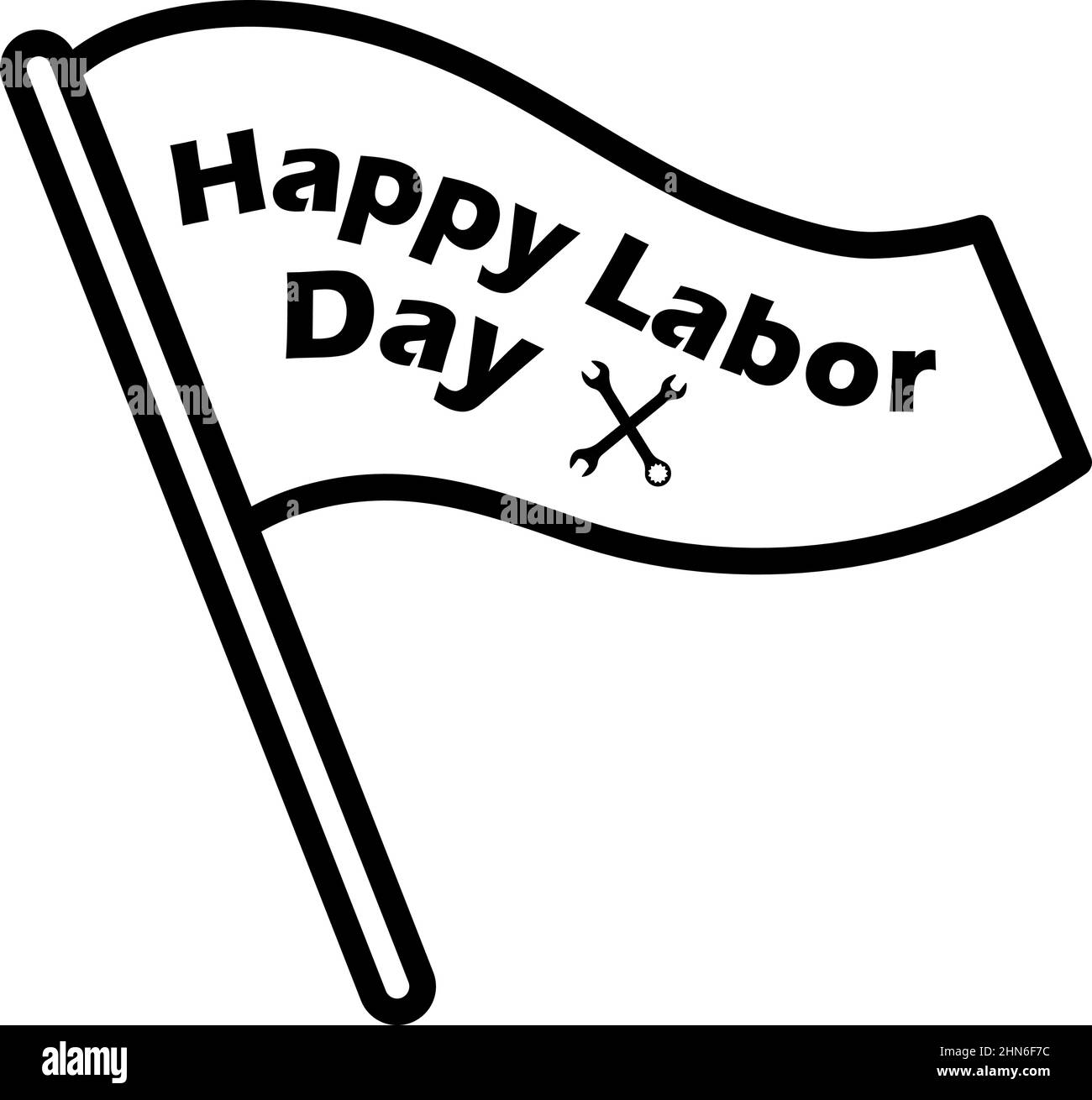 Labor Day Icon. Bold outline design with editable stroke width. Vector ...