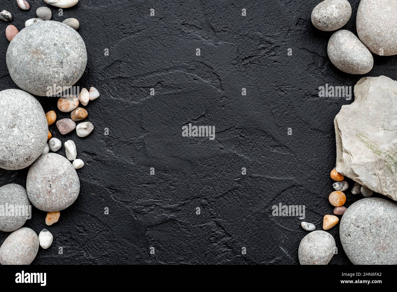 Set of different mineral stones. Natural rocks top view Stock Photo - Alamy