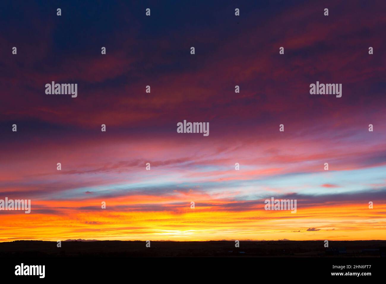 Incredible Colorado Sunset with Rainbow of Colors Stock Photo - Alamy