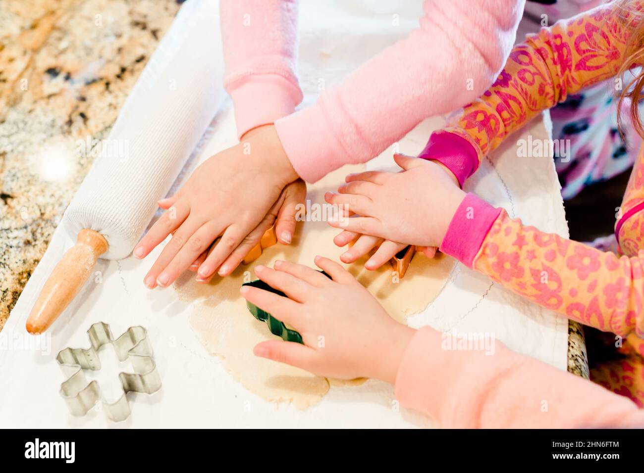 Child Hands Using Cookie Cutters Stock Photo - Alamy