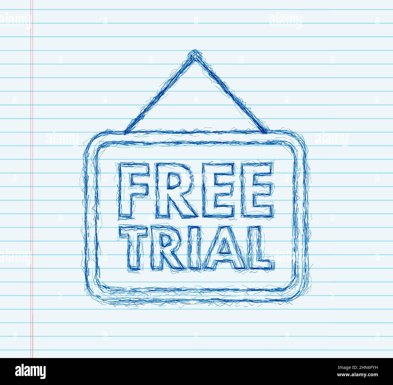 Free trial sketch banner on gray background. Product advertising. Web ...