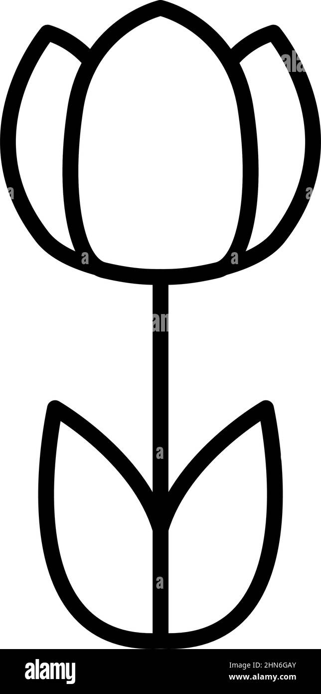 Spring Flower Icon. Bold outline design with editable stroke width ...