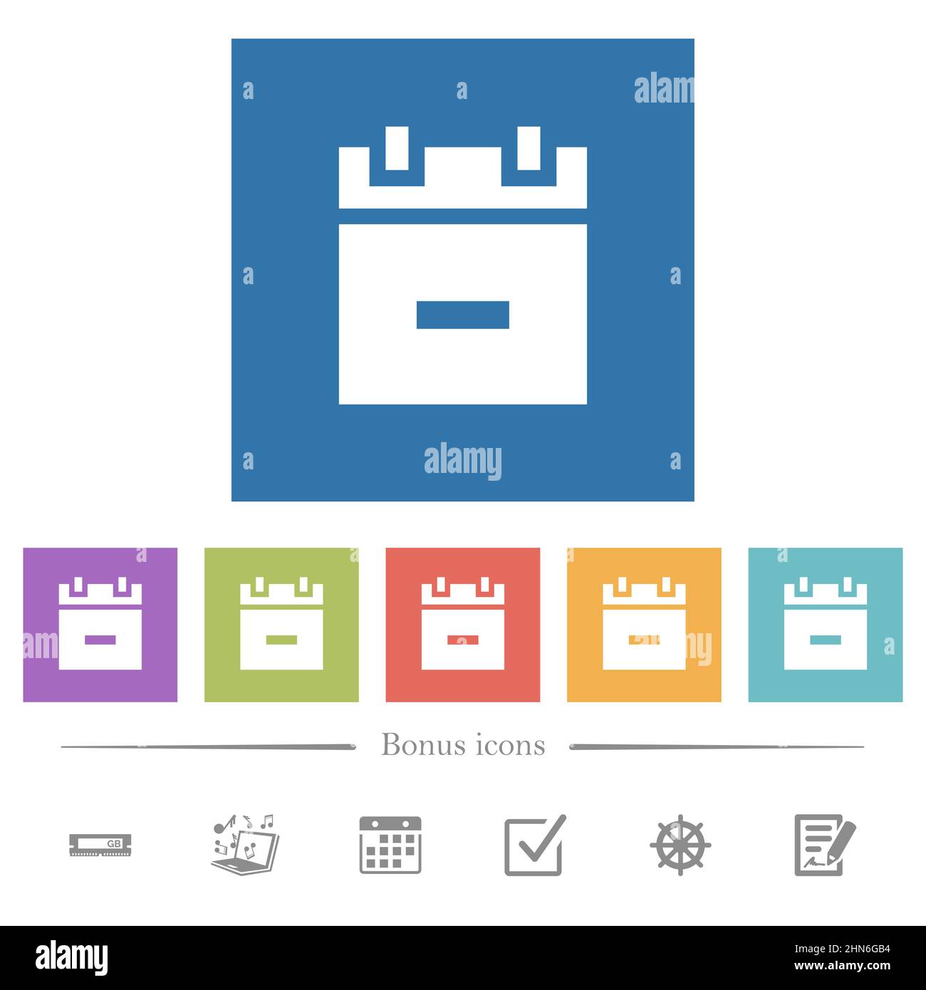 Remove schedule item flat white icons in square backgrounds. 6 bonus ...
