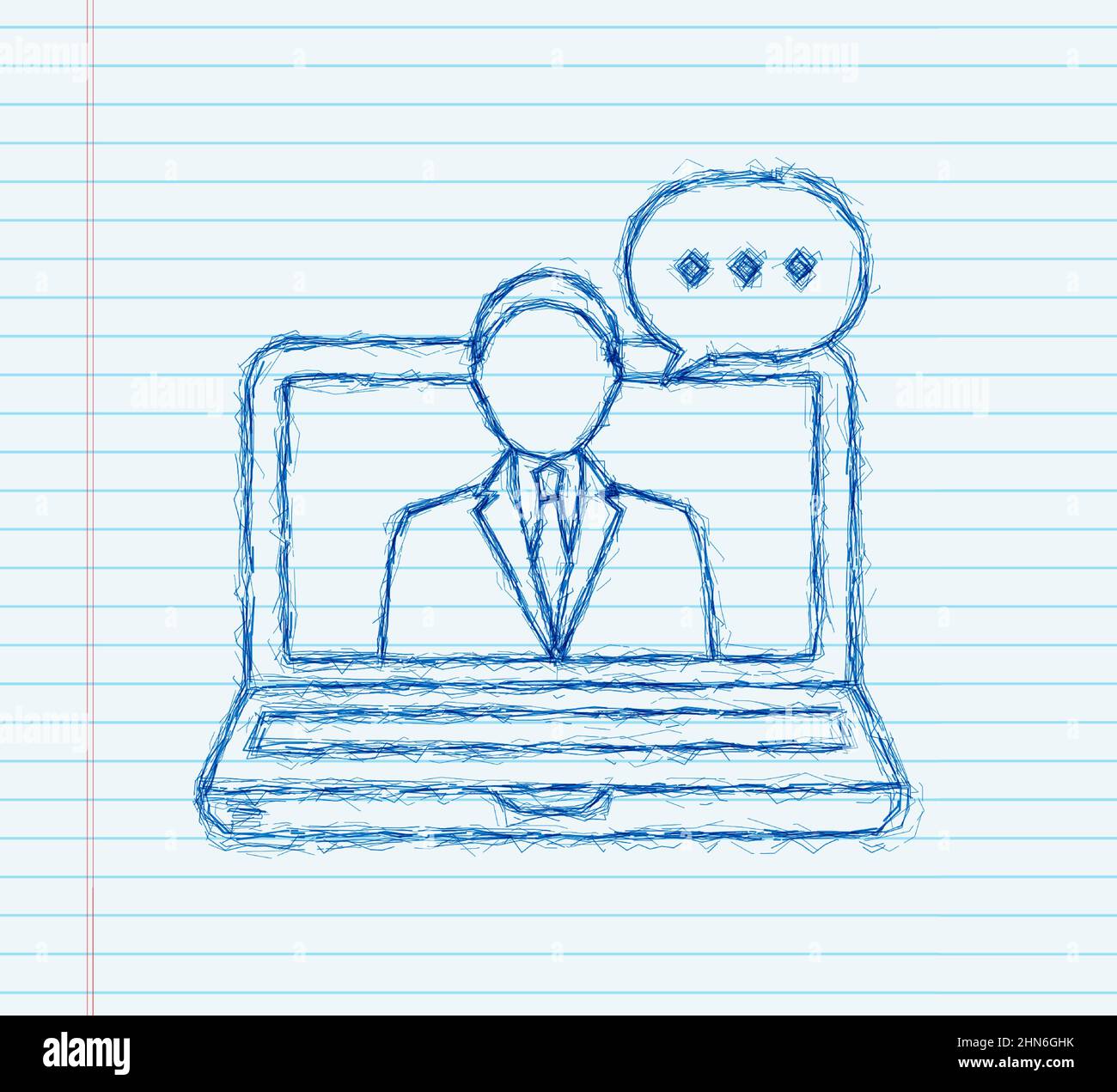 sketch illustration with customer service. vector illustration ...