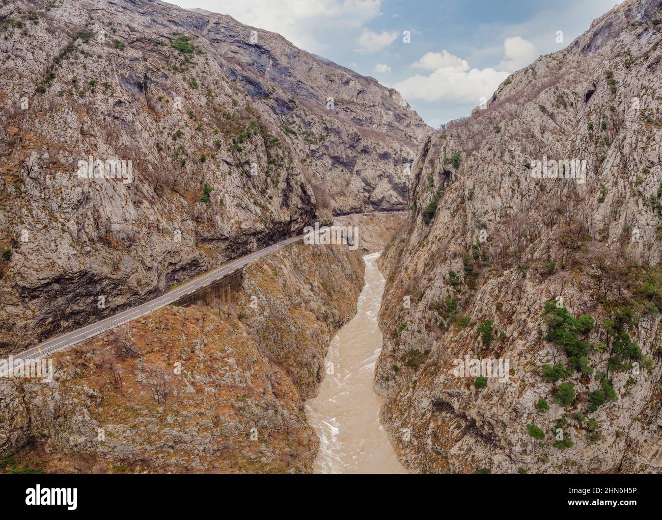 Beautiful Canyon of Moraca river in winter, Montenegro or Crna Gora ...