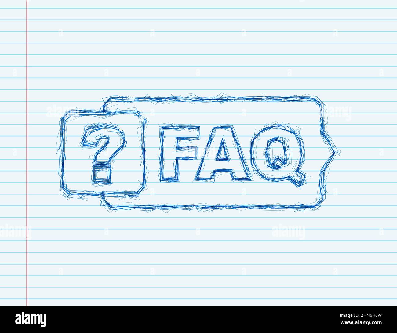 Frequently asked questions FAQ banner. sketch icon. Computer with question icons. Vector ...