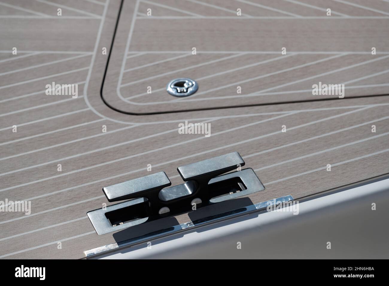 Close up view of front part of the boat at sunny day, bow of the boat ...