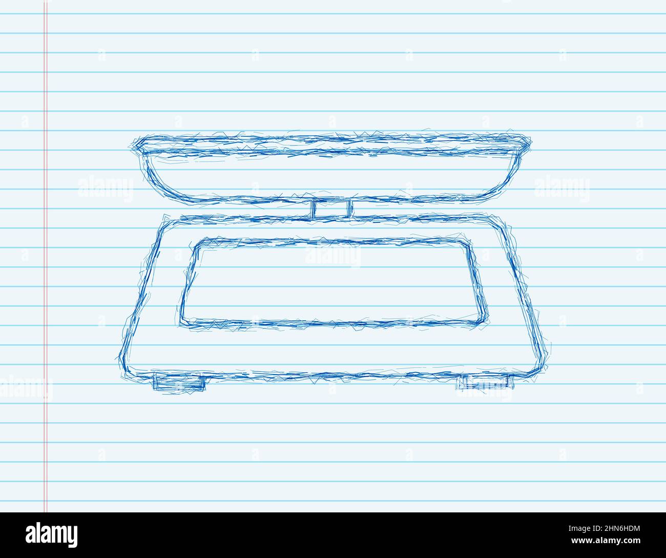 Weight scale on white background. Weighing scales with pan and dial ...