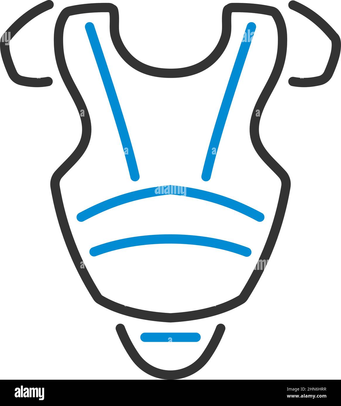 Baseball Chest Protector Icon. Editable Bold Outline With Color Fill ...